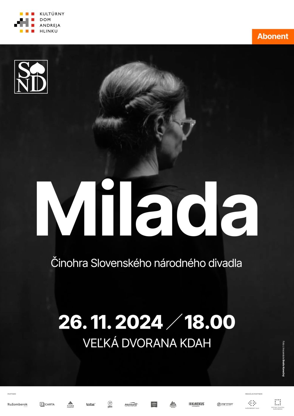 ABONENT 2024/2025: MILADA (Kultúrny dom A. Hlinku) | Ružomberok