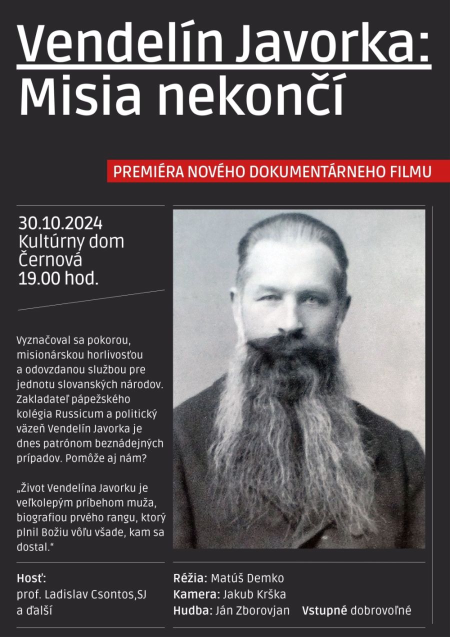 VENDELÍN JAVORKA: MISIA NEKONČÍ (Kultúrny dom v Černovej) | Ružomberok