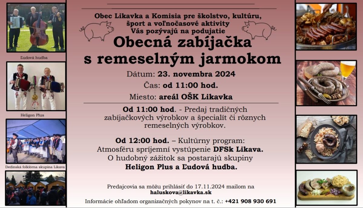 OBECNÁ ZABÍJAČKA S REMESELNÝM JARMOKOM (Likavka) | Ružomberok