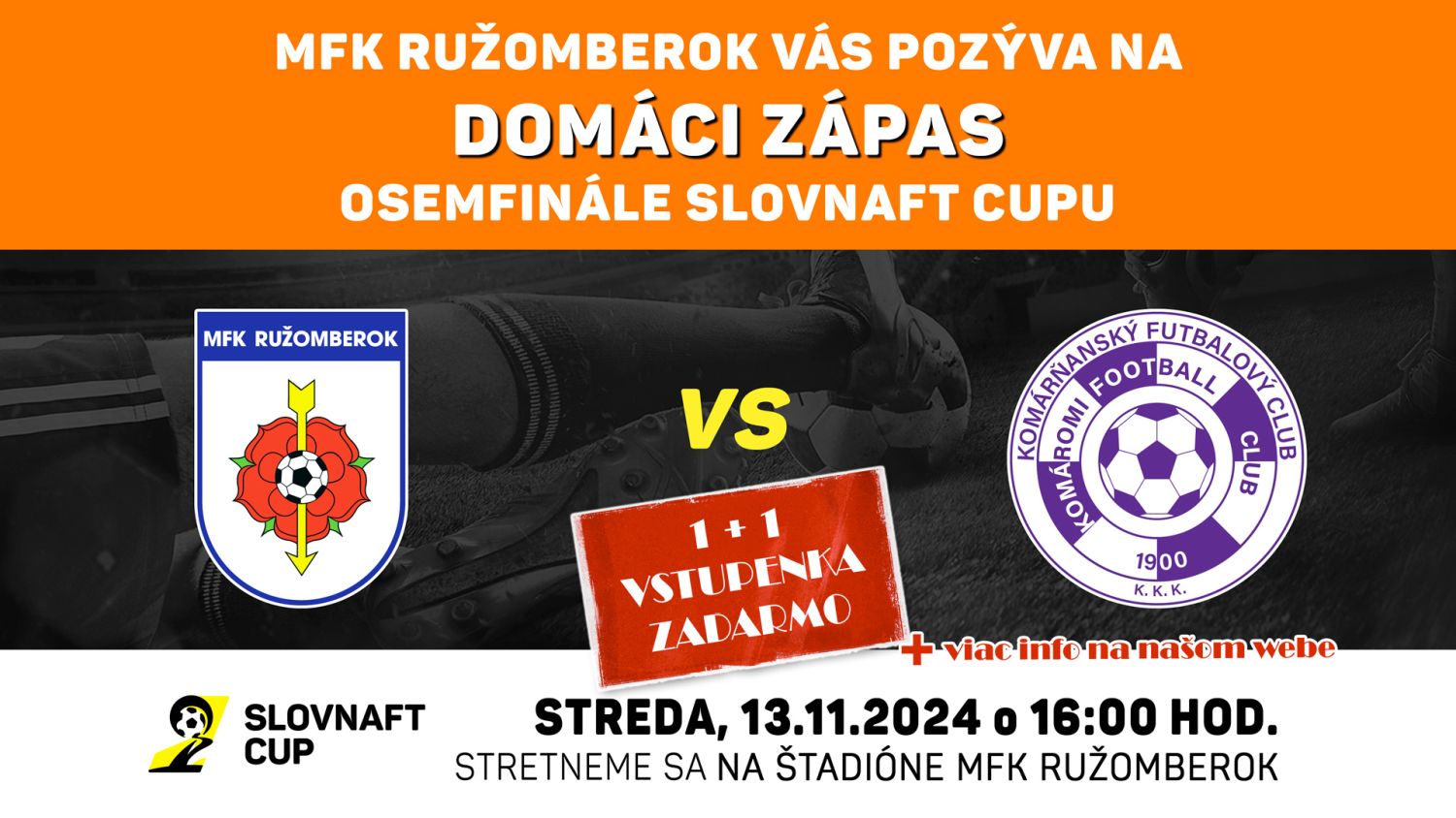 MFK RUŽOMBEROK - KFC KOMÁRNO (Futbalový štadión MFK) | Ružomberok