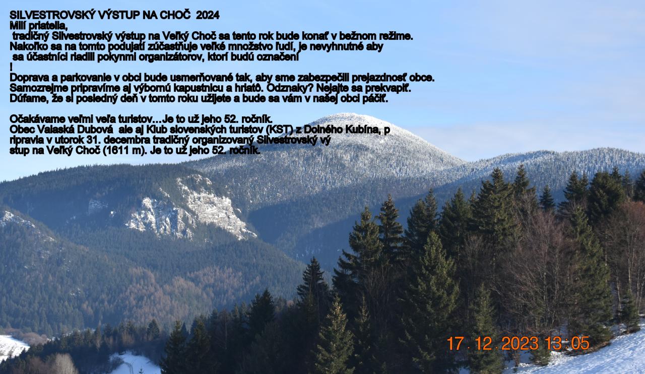 52. SILVESTROVSKÝ VÝSTUP NA VEĽKÝ CHOČ 1611 m (Chočské vrchy) | Ružomberok
