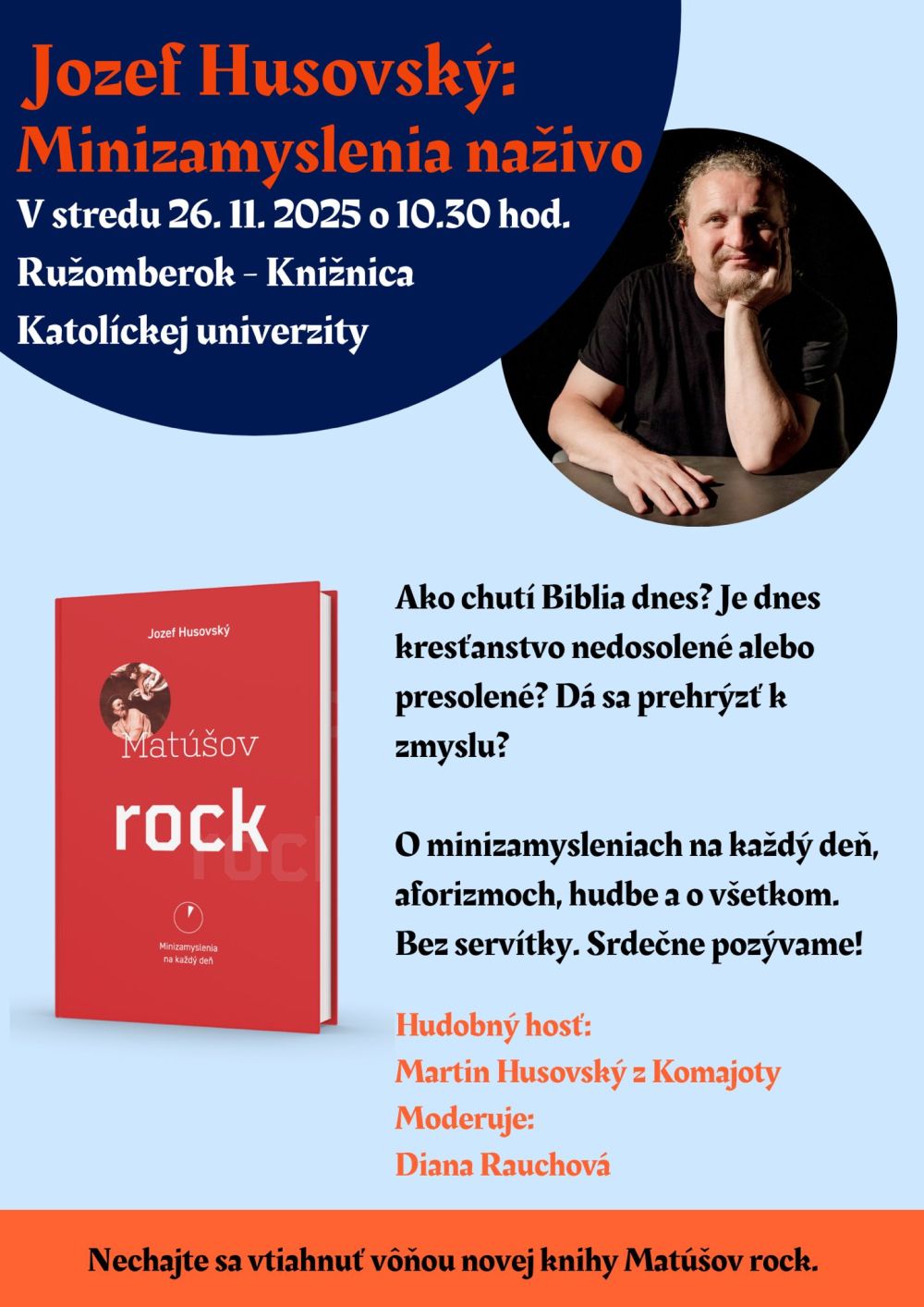 JOZEF HUSOVSKÝ: MINIZAMYSLENIA NAŽIVO (Univerzitná knižnica) | Ružomberok