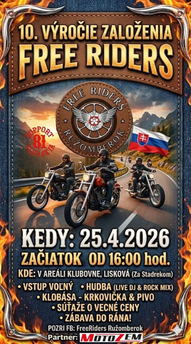 X. VÝROČIE ZALOŽENIA FREE RIDERS (Lisková) | Ružomberok